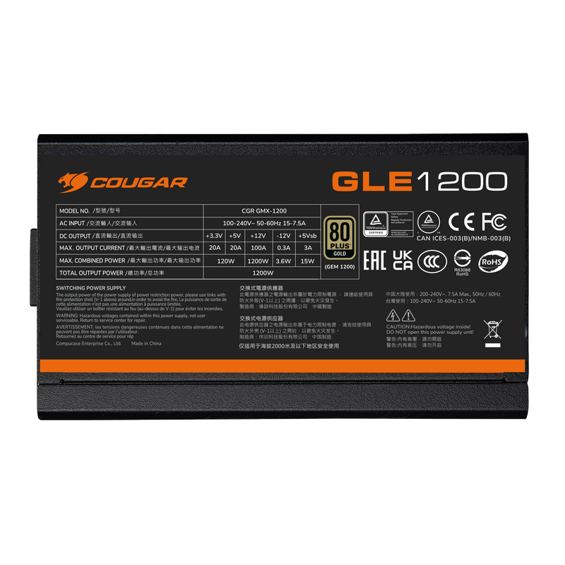 Sursă alimentare pc cougar power gle 1000, 1000w, atx, complet modular ...