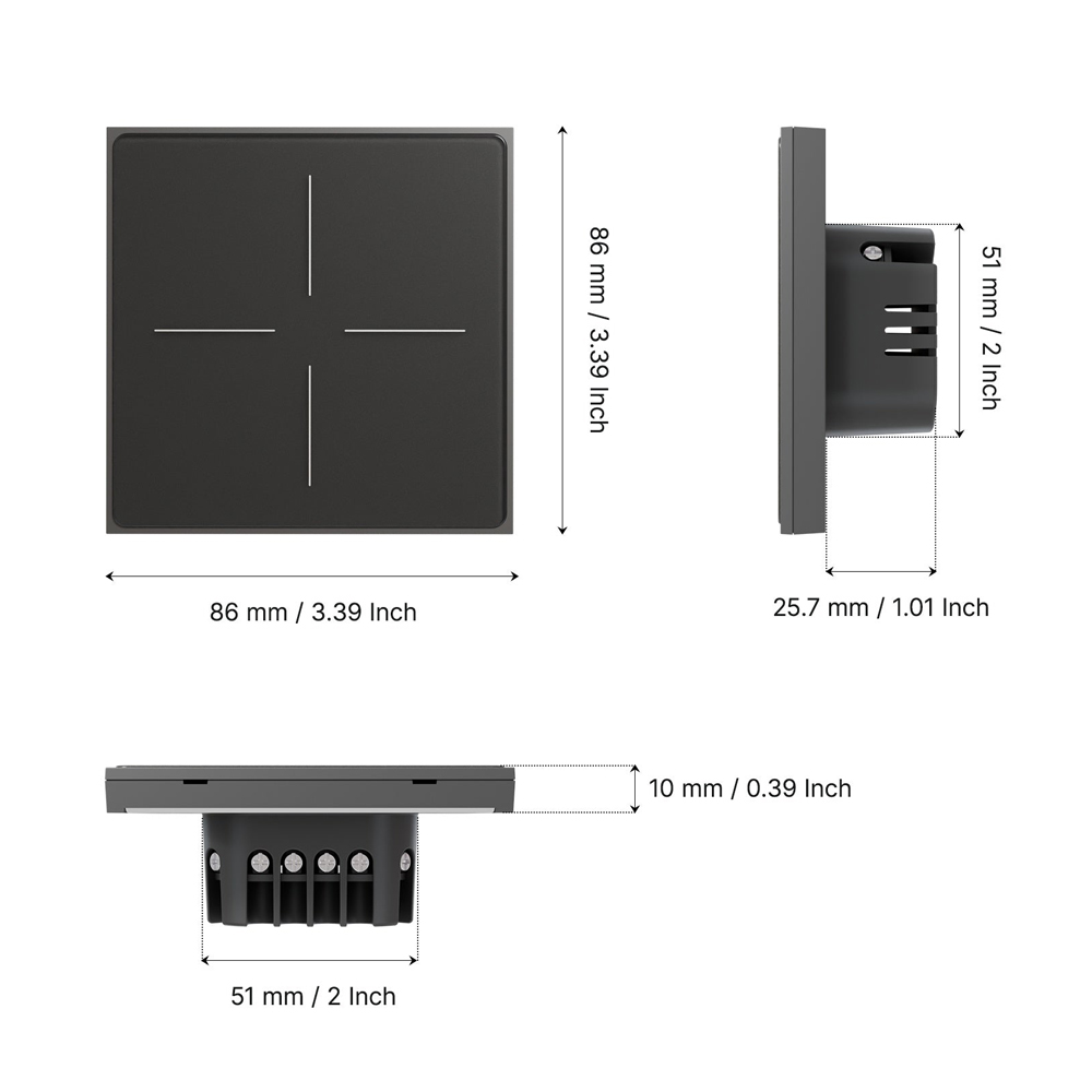 Moes zigbee star feather smart push button switch 4 gang (neutral wirel ...