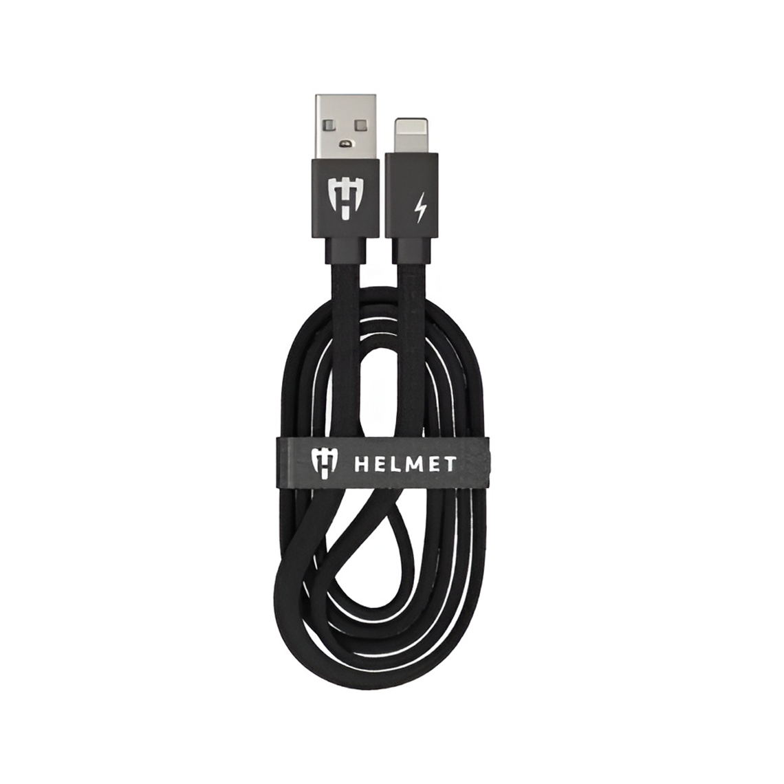 Helmet cable usb to lightning kevlar flat 2.1a 1m, black Helmet la pret ...
